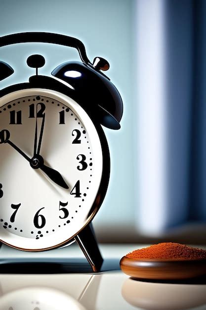 Premium Ai Image Black Alarm Clock