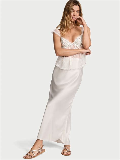 Buy Satin Maxi Skirt Coconut White Order Skirts Online Victorias