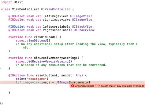 Swift I Am Getting An Error In Xcode No Available Overloads Stack Overflow