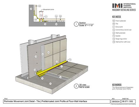 Perimeter Movement Joint Detail Tile International Masonry Institute
