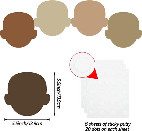 Buy 100 Pieces Face Multicultural Creative Cut Outs Face Shape Paper