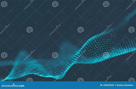 Abstract Blue Geometrical Background Connection Structure Science