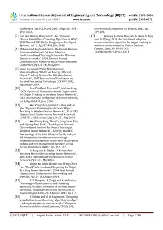 A Survey On Object Tracking Techniques In Wireless Sensor Network PDF Internet Of Things