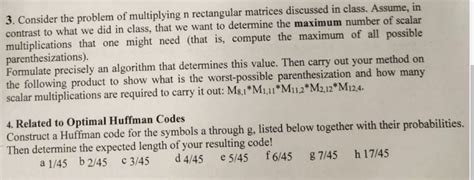 solved 3 consider the problem of multiplying n rectangular