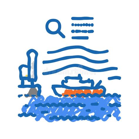 Marine Hydrodynamics Icon Doodle Illustration Stock Illustration