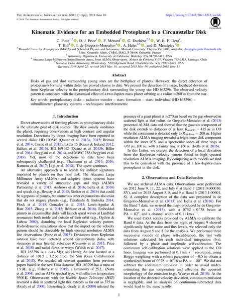 Pdf Kinematic Evidence For An Embedded Protoplanet In A Circumstellar Disk