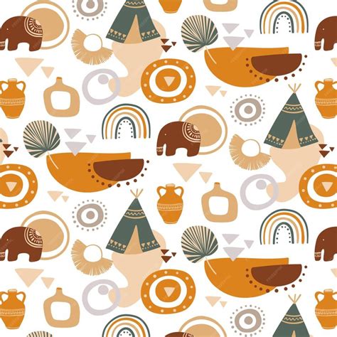 손으로 그린 Boho 패턴 디자인 무료 벡터