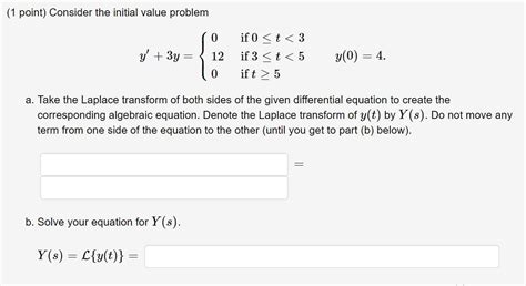 solved 1 point consider the initial value problem 0 y
