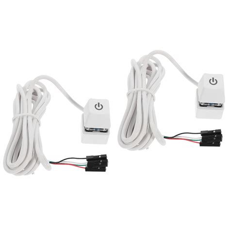 2 Pack Pc White Internal Wires Analog Computer Buttons External