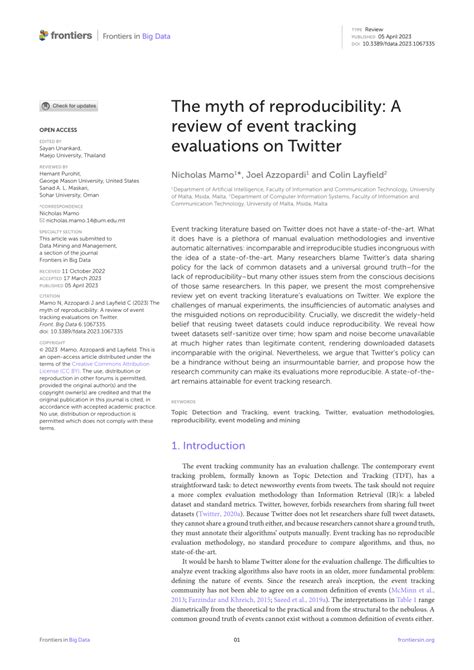 Pdf The Myth Of Reproducibility A Review Of Event Tracking