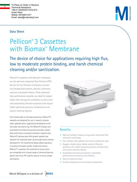 Pellicon 3 Biomax Membrane Pdf