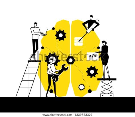 Artificial Intelligence Flat Design Style Vector Stock Vector Royalty Free