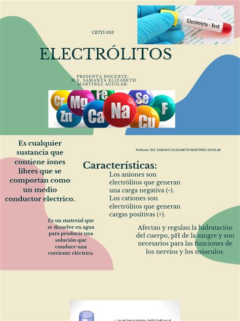 Importancia De Los Electrólitos En El Cuerpo Pdf