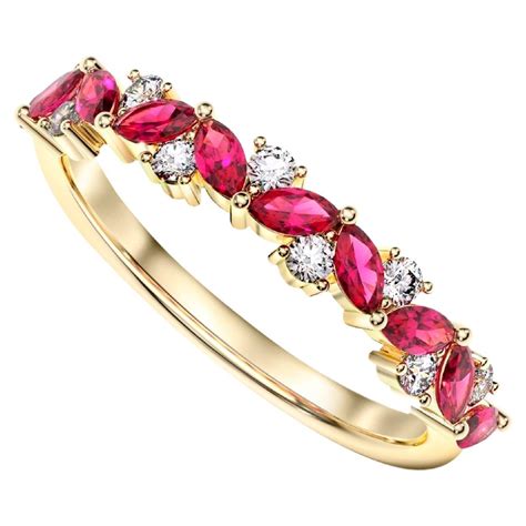 Customizable Half Eternity Marquise 14k Gold Ring For Sale At 1stdibs