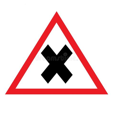 Cross Road Sign Road Rules Traffic Sign Symbol Design Illustration