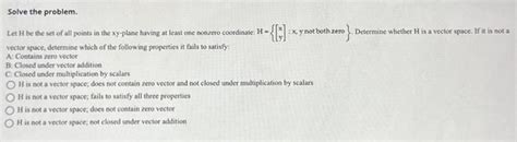 Solve The Problem Let H Be The Set Of All Points In Chegg Com