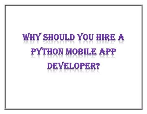 Ppt Python Mobile App Developer Hiring Powerpoint Presentation Free