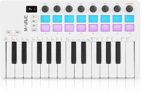 M Wave 25 Key Usb Midi Keyboard Controller With 16 Backlit Drum Pads Bluetooth Semi M Wave 25 Key Usb Midi Keyboard Controller With 16 Backlit Drum Pads Bluetooth Semi
