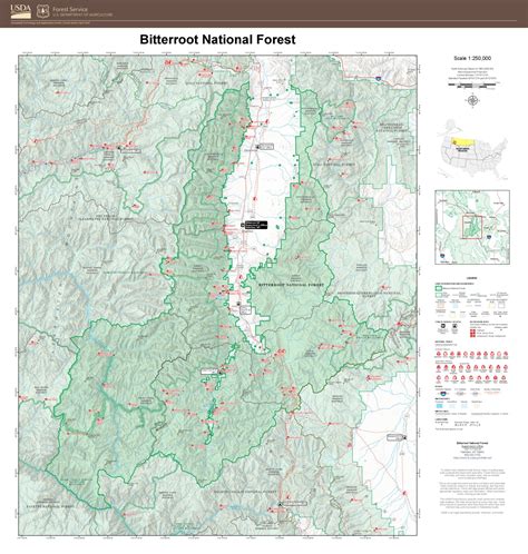 Bitterroot National Forest Map Mytopo Map Store