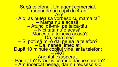 Bancul Zilei Alo Aș Putea Să Vorbesc Cu Mama Ta
