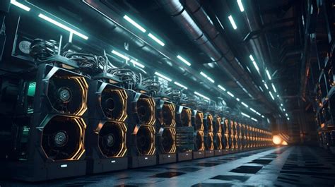 Premium AI Image Bitcoin Mining Farm Powered By Renewable Energy Sources