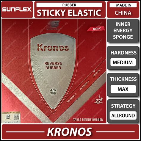 2024 New Sunflex Kronos Table Tennis Sticky Elastic Rubber Getah Ping