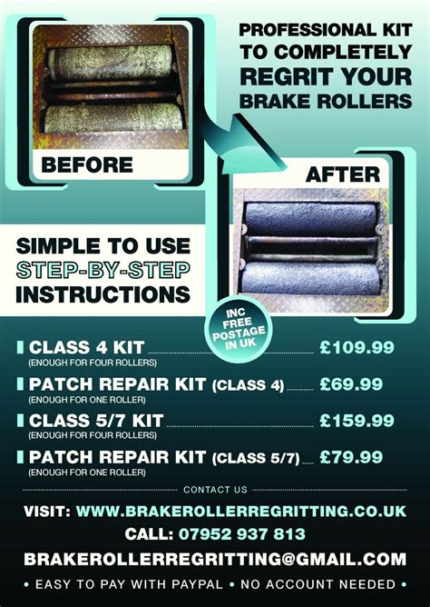 Mot Class 4 Brake Roller Tester Diy Regritting Regrit Kit For All 4x Rollers Ebay