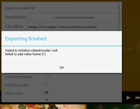Failed To Intilize Video Encoder Avee Music Player Rnoxappplayer