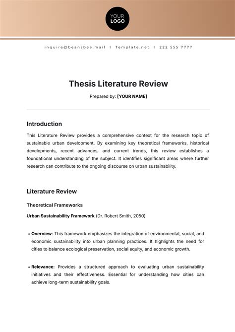 Free Literature Review Templates To Edit Online And Print