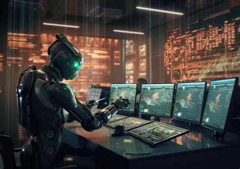 premium ai image a conceptual image depicting ai robots analyzing