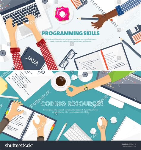 Programming Coding Backgroundflat Designprogram Source Codesoftware Stock Vector Royalty Free