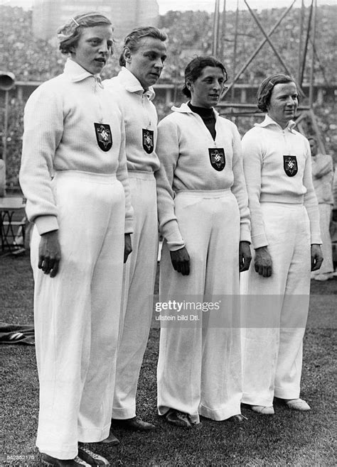 Olympische Spiele 1936 In Berlin Vorrundensiegerinnen Im 4 X 100