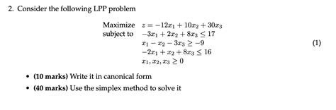 Solved Consider The Following LPP Problem Maximize Chegg
