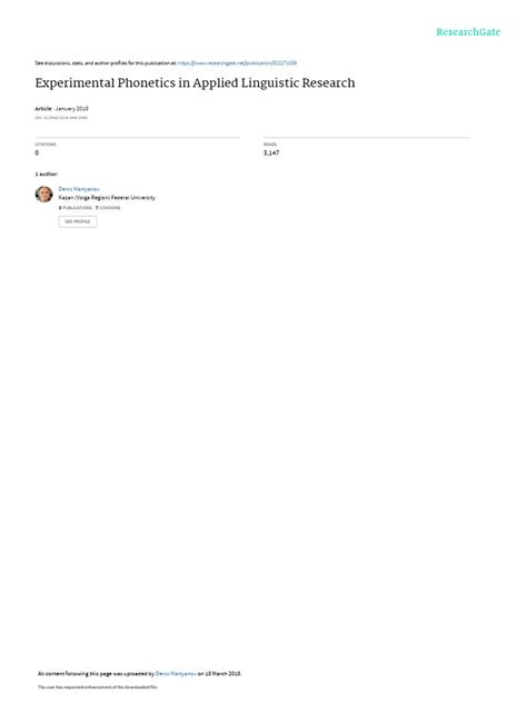 Experimental Phonetics In Applied Linguistic Resea Pdf Phonetics