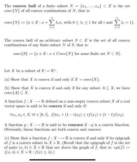 solved 2 convexity in euclidean spaces consider the