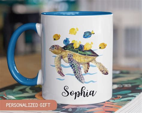 Personalized Turtle Mug Turtle Lover T Turtle Coffee Mug Turtle