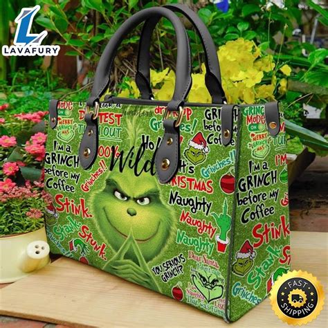 Grinch Christmas Leather Baggrinch Lovers Handbag Lavafury Grinch