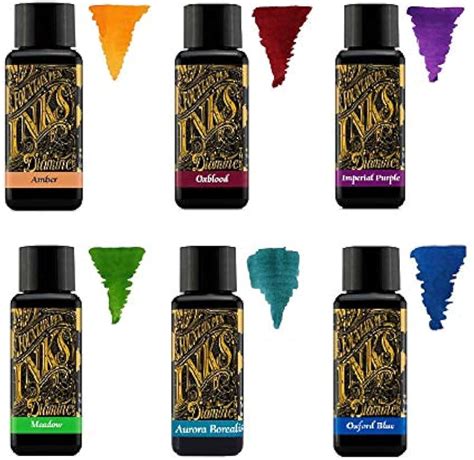 Encre Stylo Plume Lot De 6 Encres Diamine 30ml Pour Stylo Plume