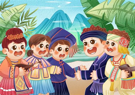 三月三壮族插图crazy鹿豆 站酷zcool