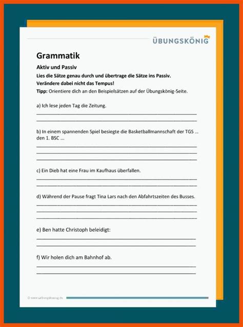 Arbeitsblätter Aktiv Passiv Deutsch Arbeitsblätter