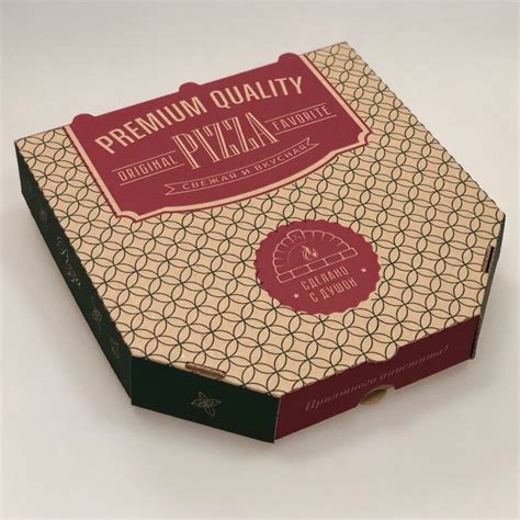 Коробка для пиццы 33х33х4 см бурая с рисунком PREMIUM купить в ...
