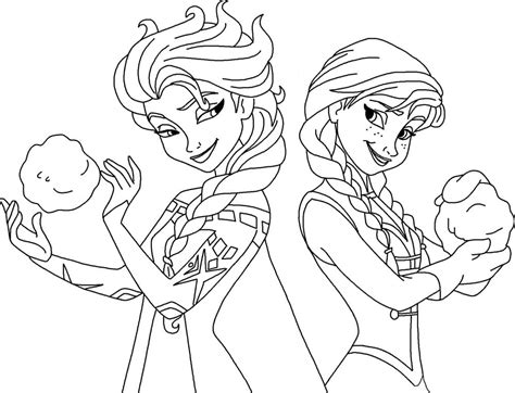 Dibujos De Elsa Y Anna Para Colorear