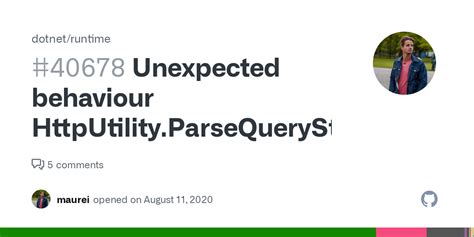 Unexpected Behaviour Utilityparsequerystringstring · Issue