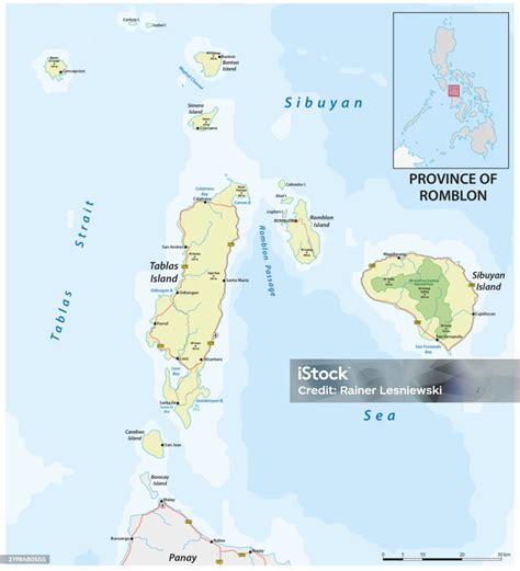 Map Of The Philippine Province Of Romblon Mimaropa Stock Illustration
