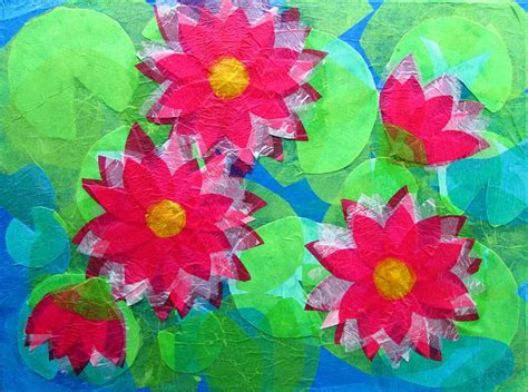 Tissue Paper Collage Flowers At Peggy Rios Blog