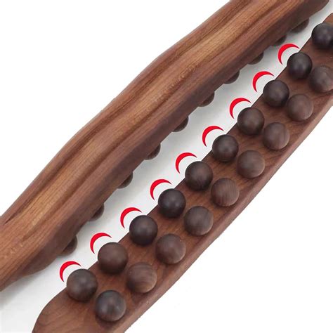 8 20 Beads Rolling Pin Universal Back Needle Massage Tendons Beech Woo