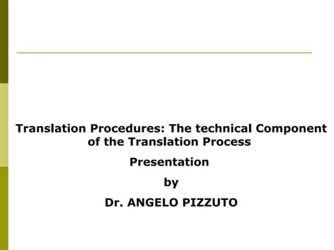 Translation Techniques Presentation Ppt