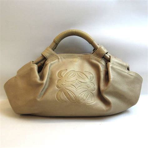 Loewe Nappa Aire Handbag Metallic Gold Color Anagram