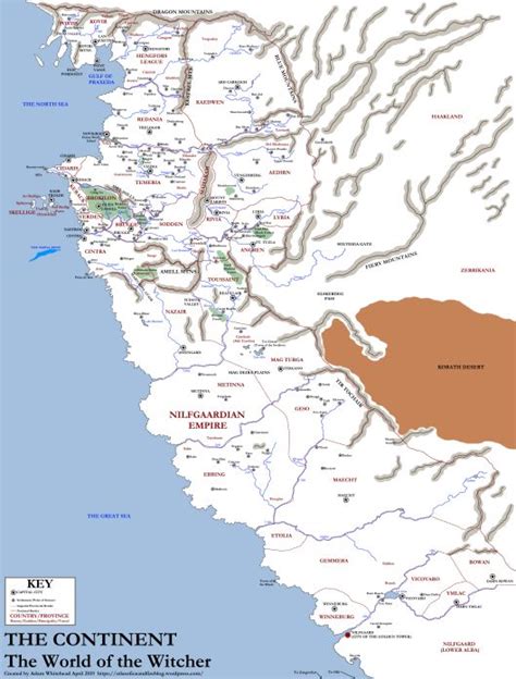 A Map Of The Witcher Series Map The Witcher Fantasy World Map