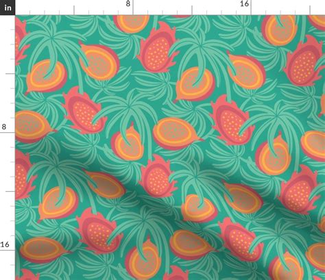 Lilikoi And Dragonfruit Exotic Tropical Fabric Spoonflower
